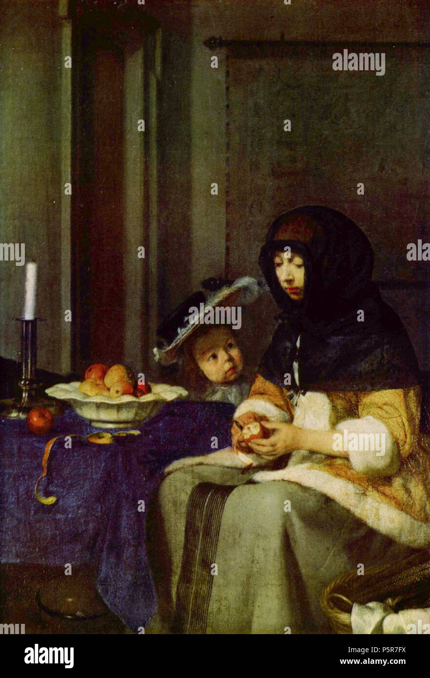 Apple peeler circa 1660. N/A 224 Gerard ter Borch d. J. 009 Stock Photo ...