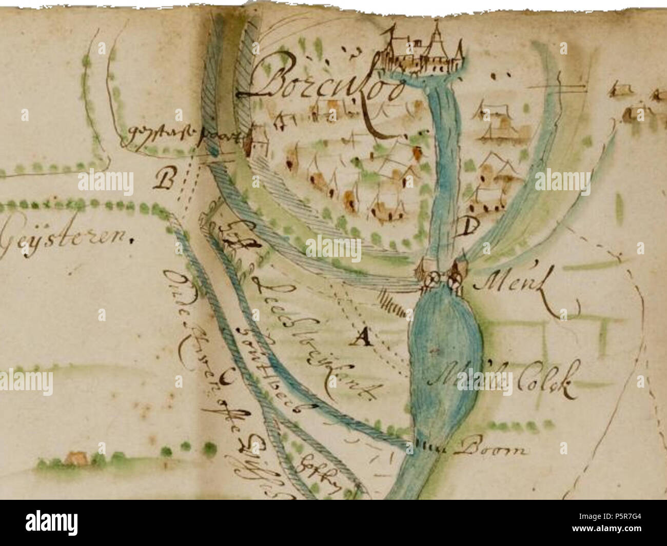 N/A. English: City and castle of Borculo, Part of bigger map:'Little ...