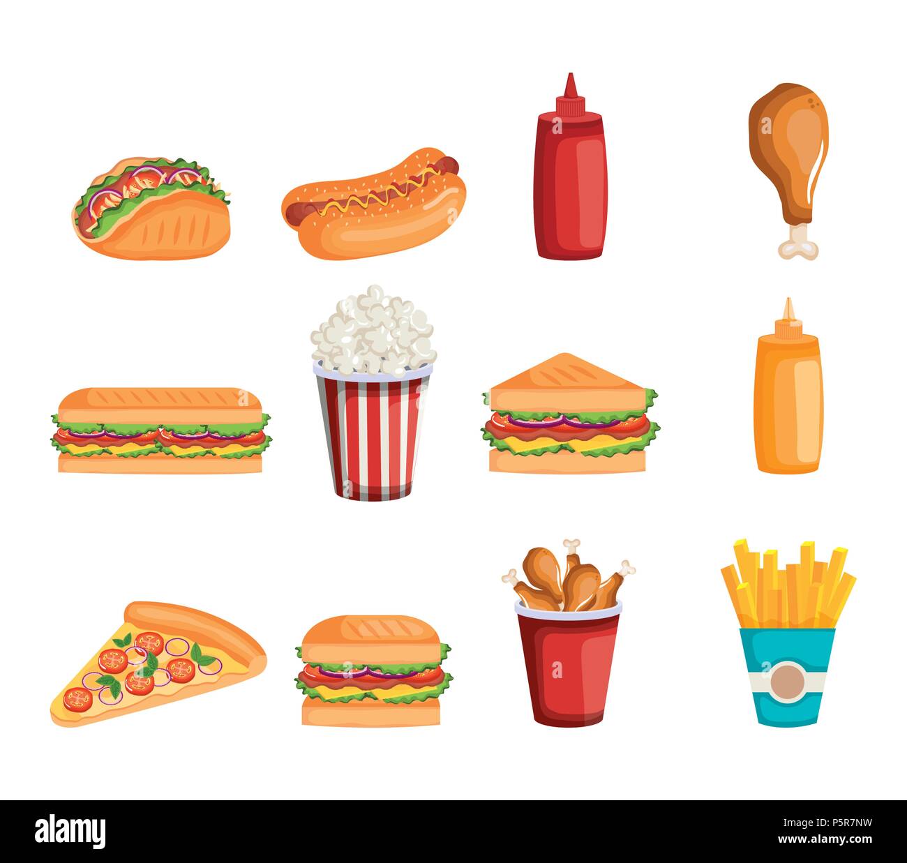 delicious fast food icons Stock Vector Image & Art - Alamy