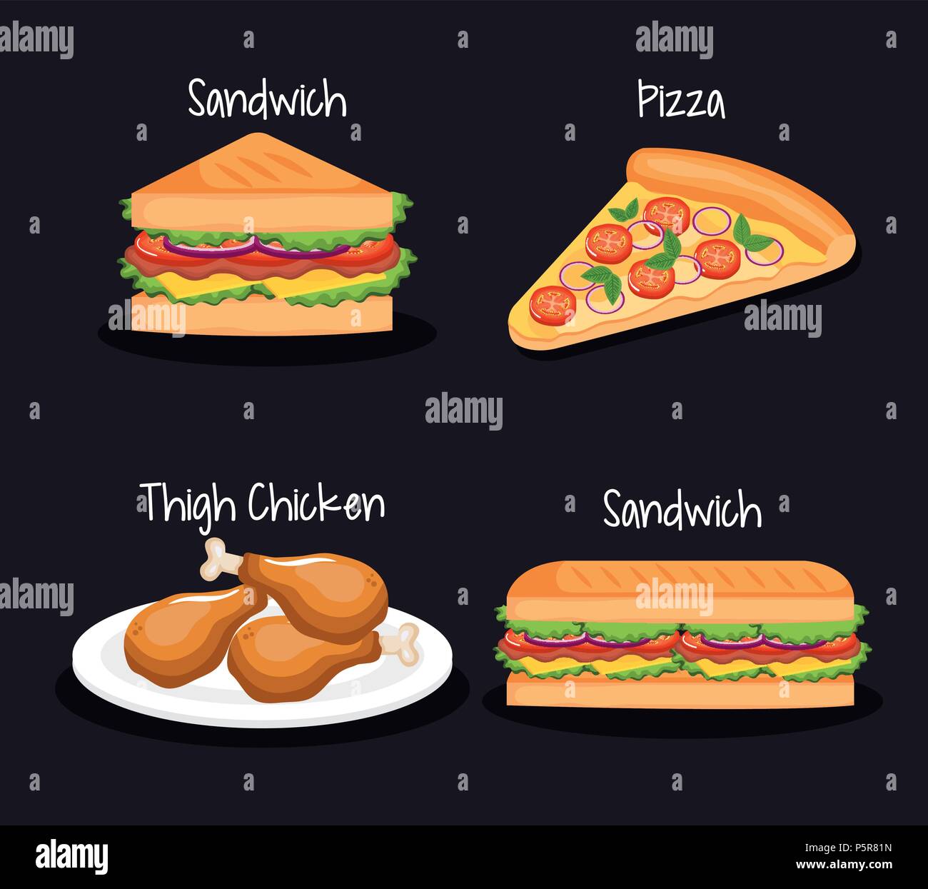 delicious fast food icons Stock Vector Image & Art - Alamy