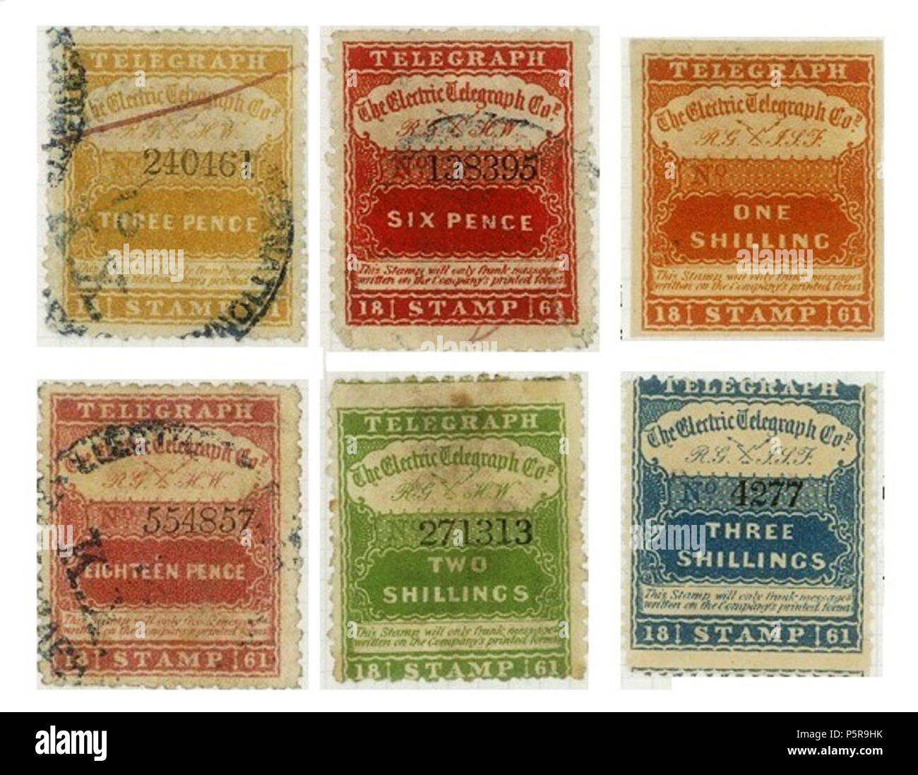 1861 stamps of the Electric Telegraph Company Stock Photo - Alamy
