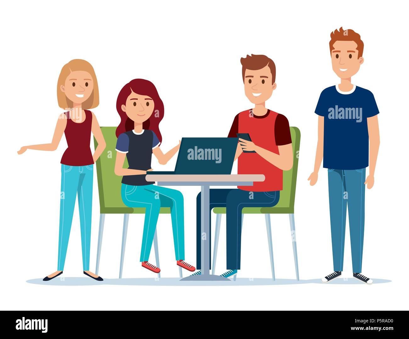 group of young people in the workplace avatars Stock Vector Image & Art ...