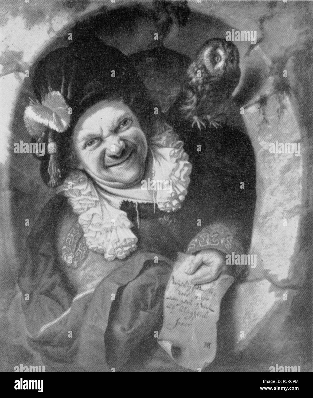 Deutsch: Ein Narr mit einer Eule 1675. N/A 173 Bartolomaeus Maton Der ...