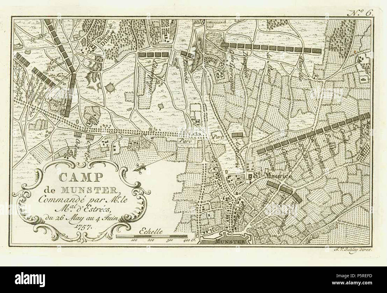 N/A. English: Topographic map, No. 6, of the camps in the Seven Years ...