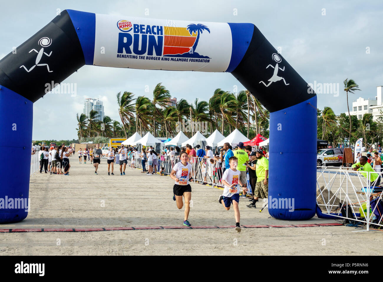 Miami Beach Florida,Ocean Drive,Lummus Park,Burger King 5K Beach Run ...