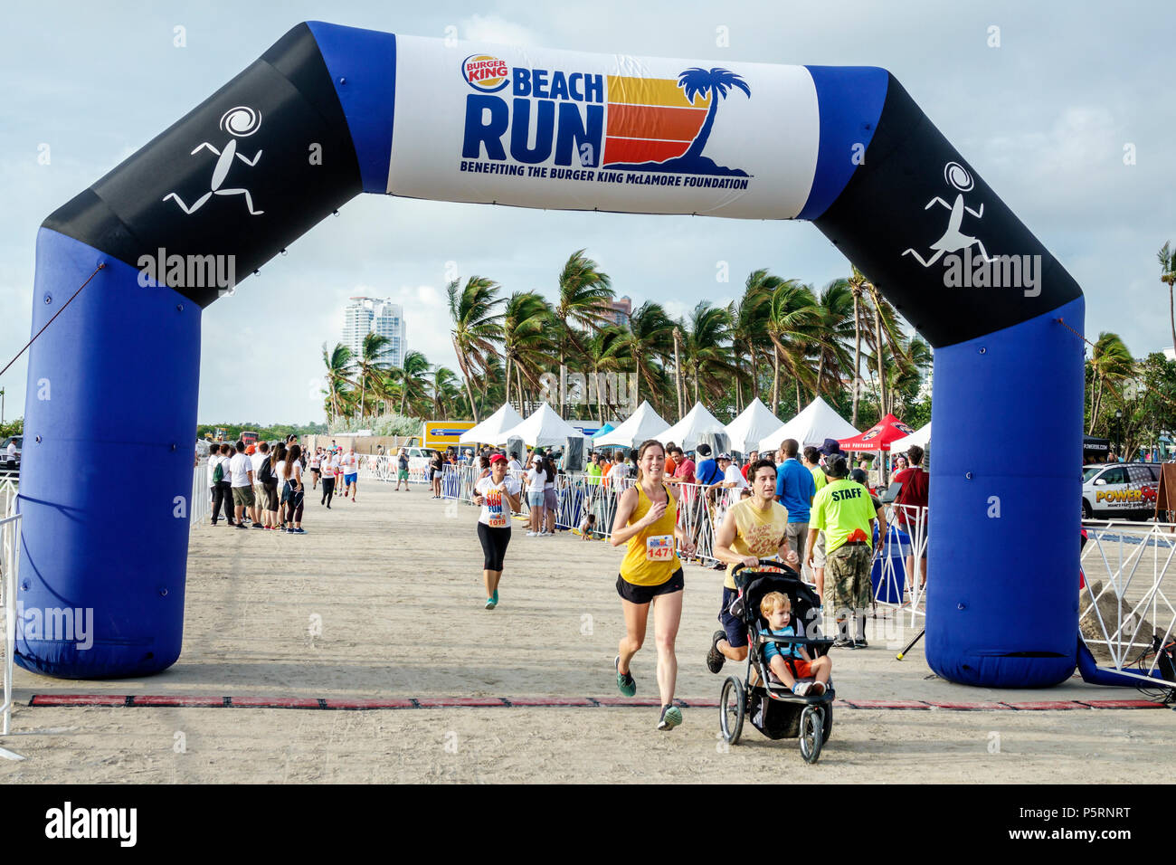 Miami Beach Florida,Ocean Drive,Lummus Park,Burger King 5K Beach Run ...