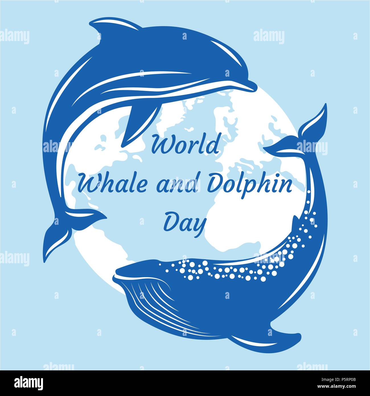 World Whale and Dolphin Day. 23 July. Concept of ecological holiday ...