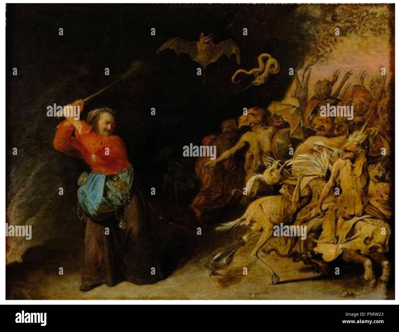 English: Old Woman Attacking Devils between 1651 and 1659. N/A 416 ...