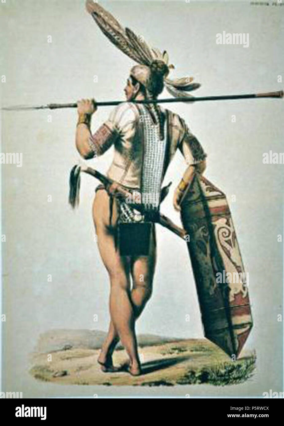 N/A. English: An illustration of a Dayak Ngaju warrior. 1857. W.T ...