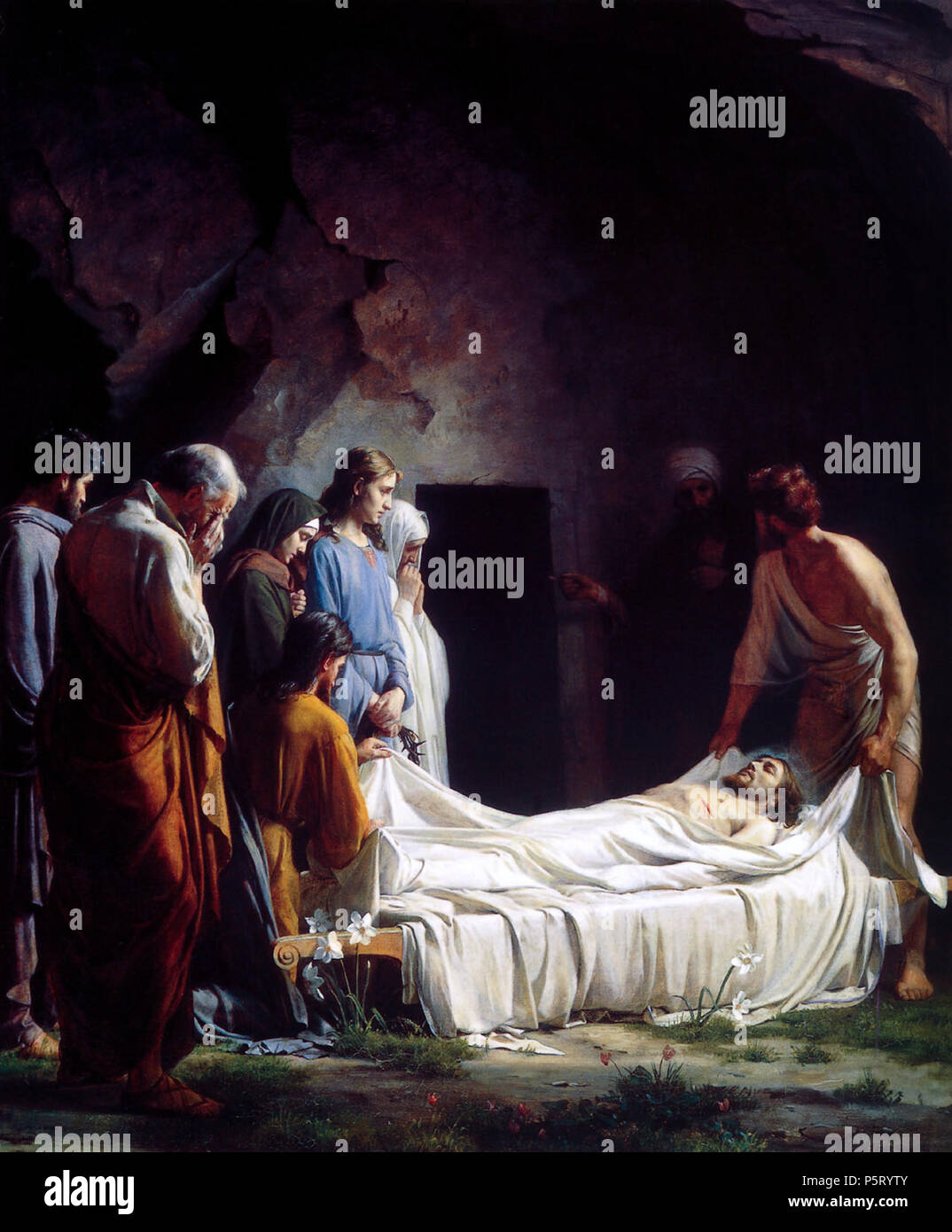 N/A. English: Burial of Christ, Nicodemus depicted on the left, Joseph ...