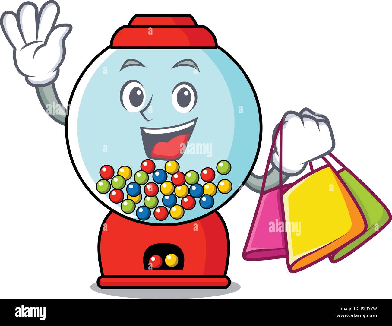 Shopping gumball machine character cartoon Stock Vector Image & Art - Alamy