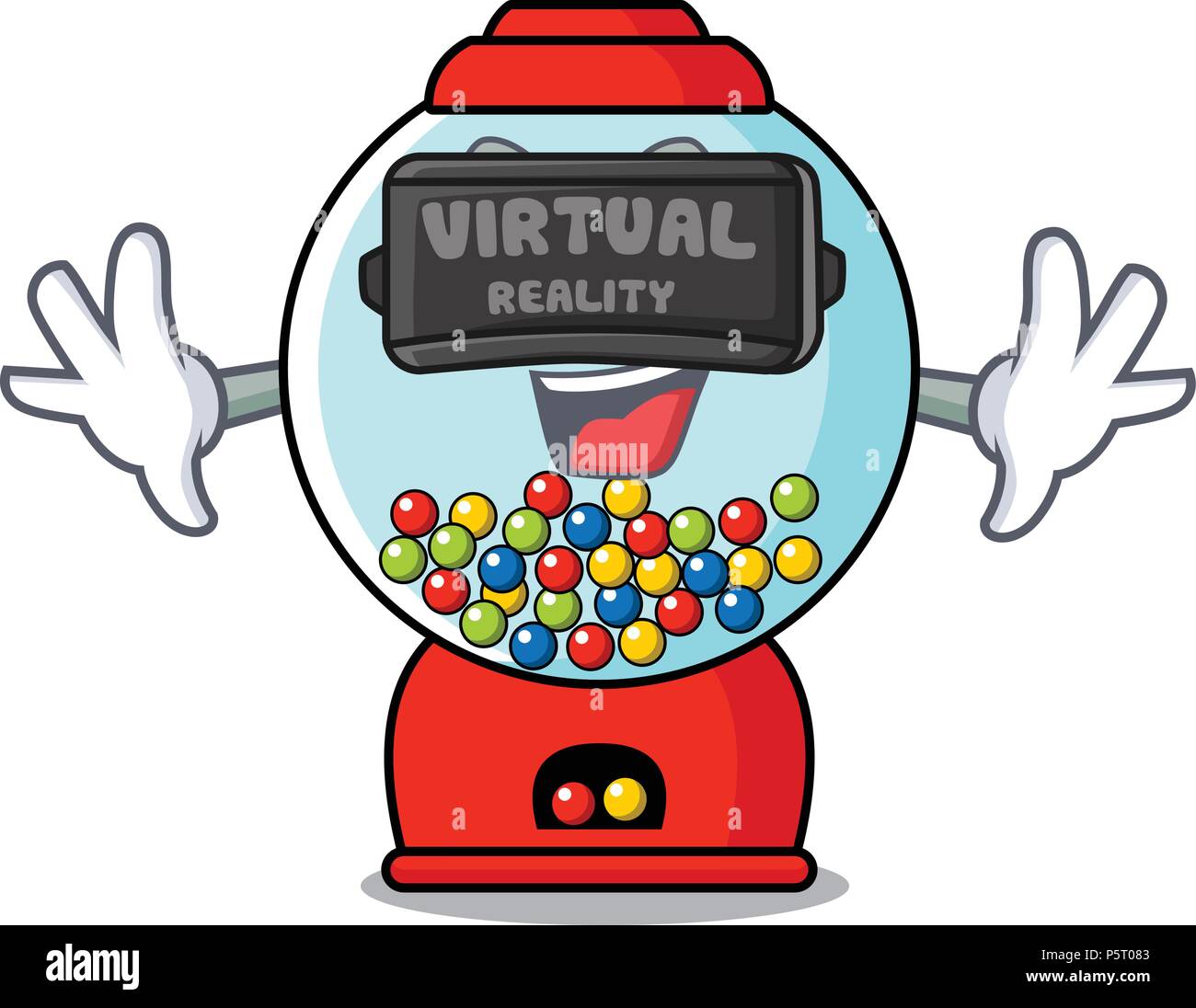 Virtual reality gumball machine mascot cartoon Stock Vector Image & Art ...