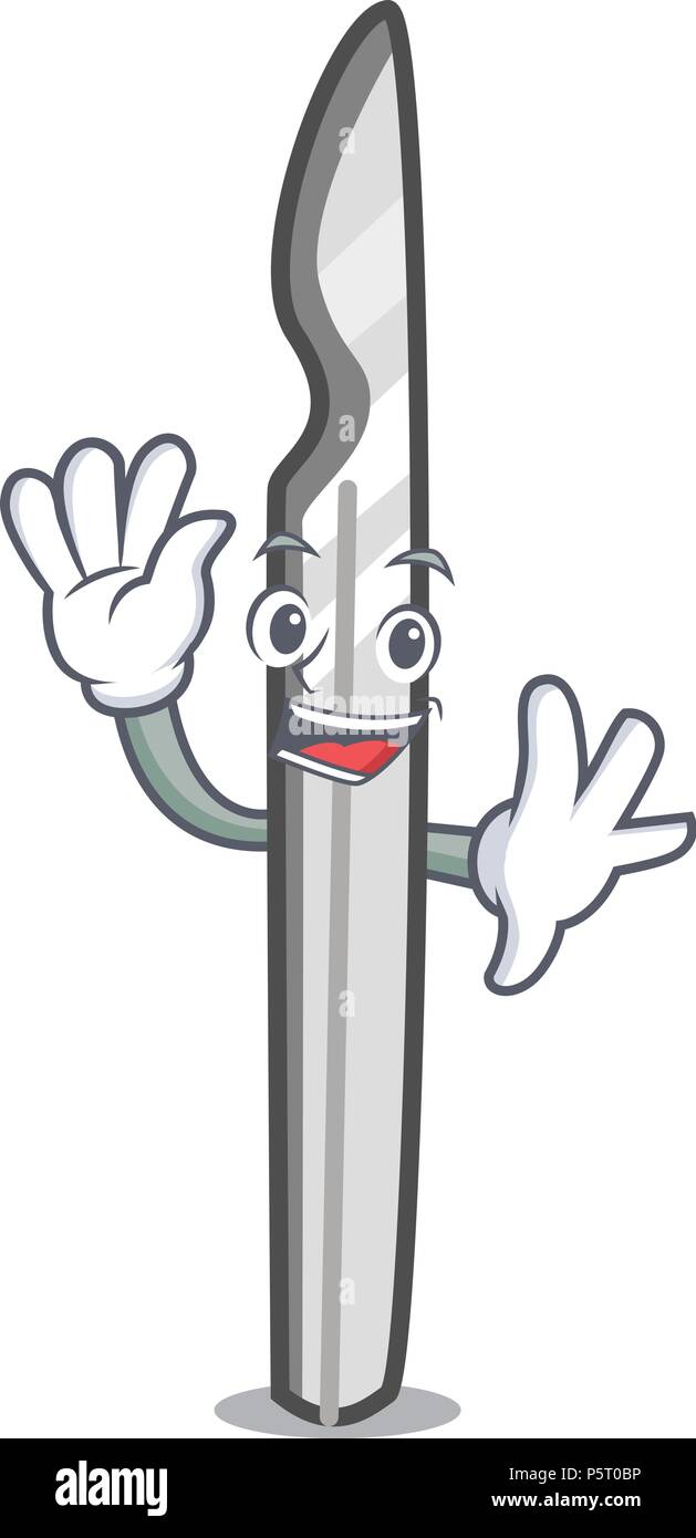Waving scalpel character cartoon style Stock Vector Image & Art - Alamy
