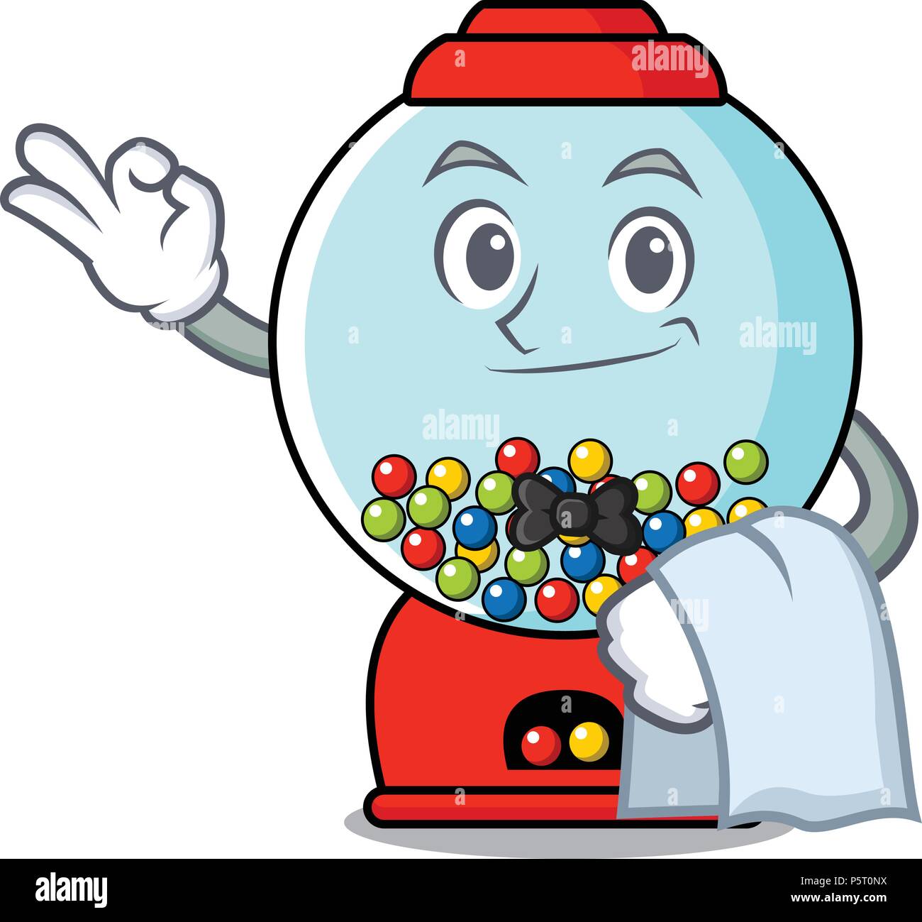 Waiter gumball machine mascot cartoon Stock Vector Image & Art - Alamy