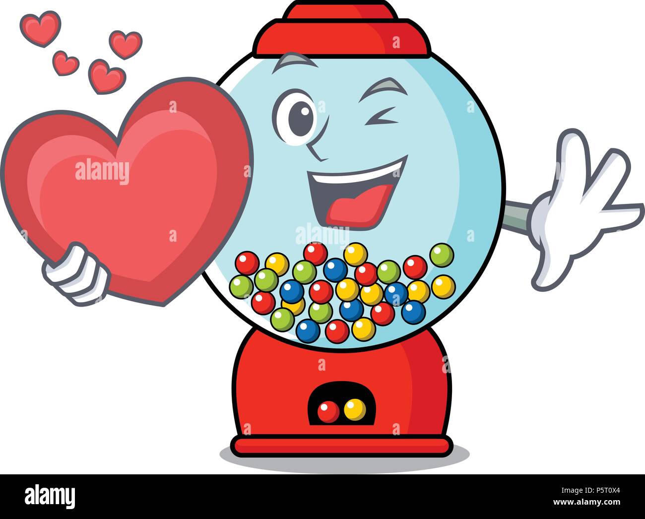 With heart gumball machine mascot cartoon Stock Vector Image & Art - Alamy
