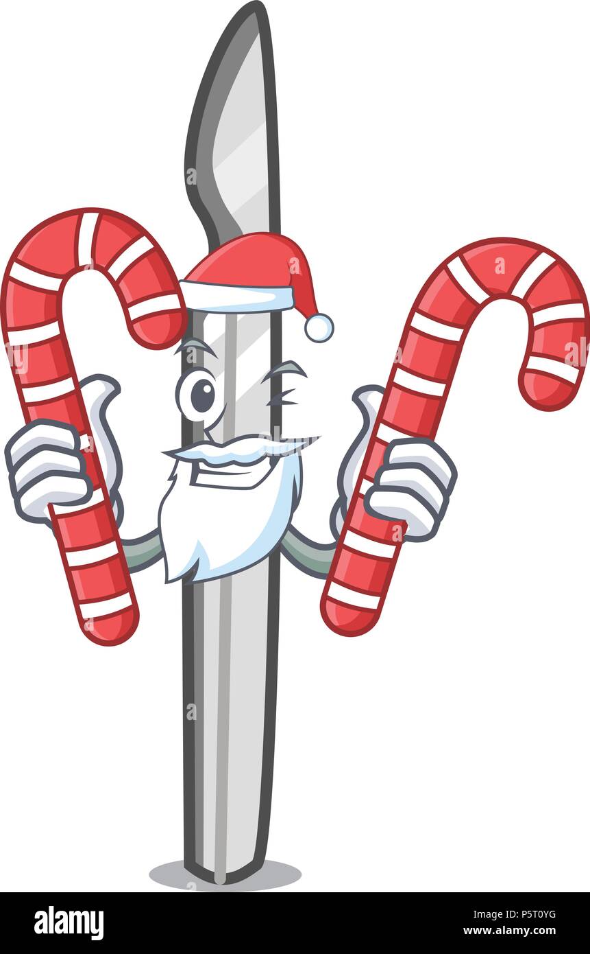 Santa with candy scalpel mascot cartoon style Stock Vector Image & Art ...