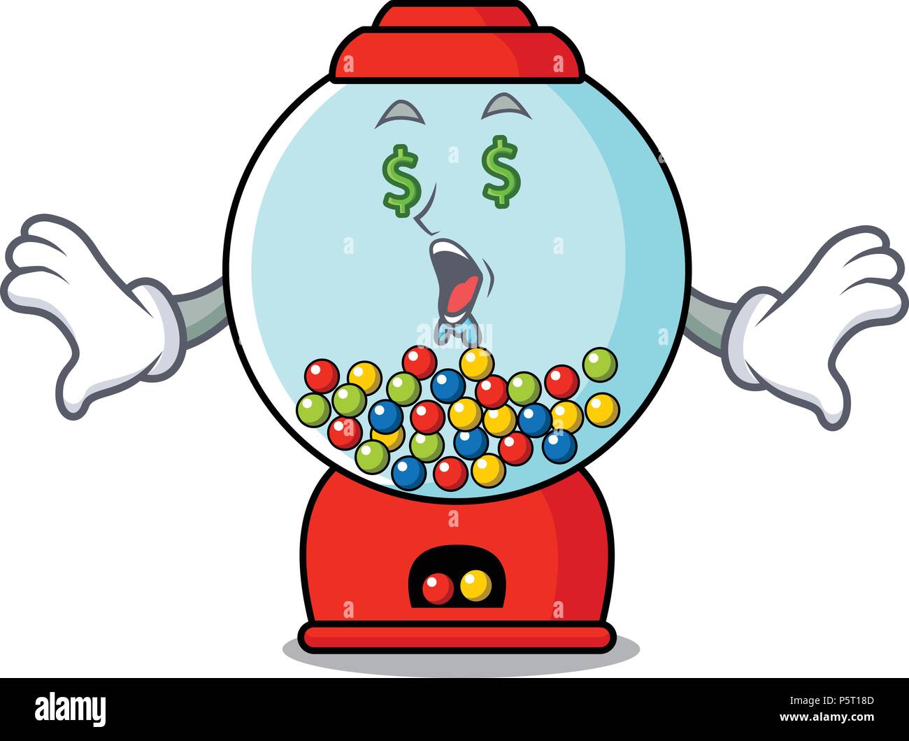 Money eye gumball machine mascot cartoon Stock Vector Image & Art - Alamy