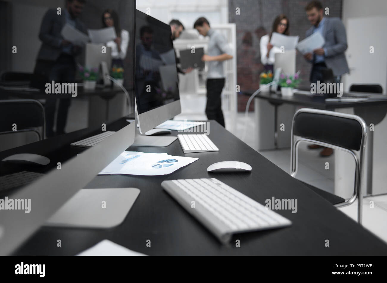 office Desk with financial documents Stock Photo - Alamy
