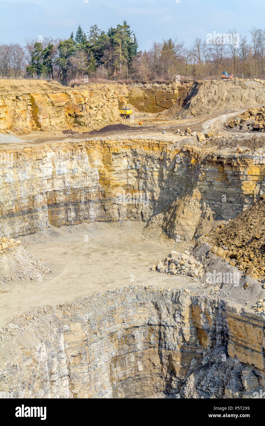 sunny illuminated stone pit scenery in Southern Germany Stock Photo - Alamy