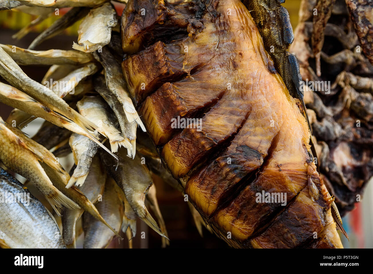 Dried fish close Stock Photo - Alamy