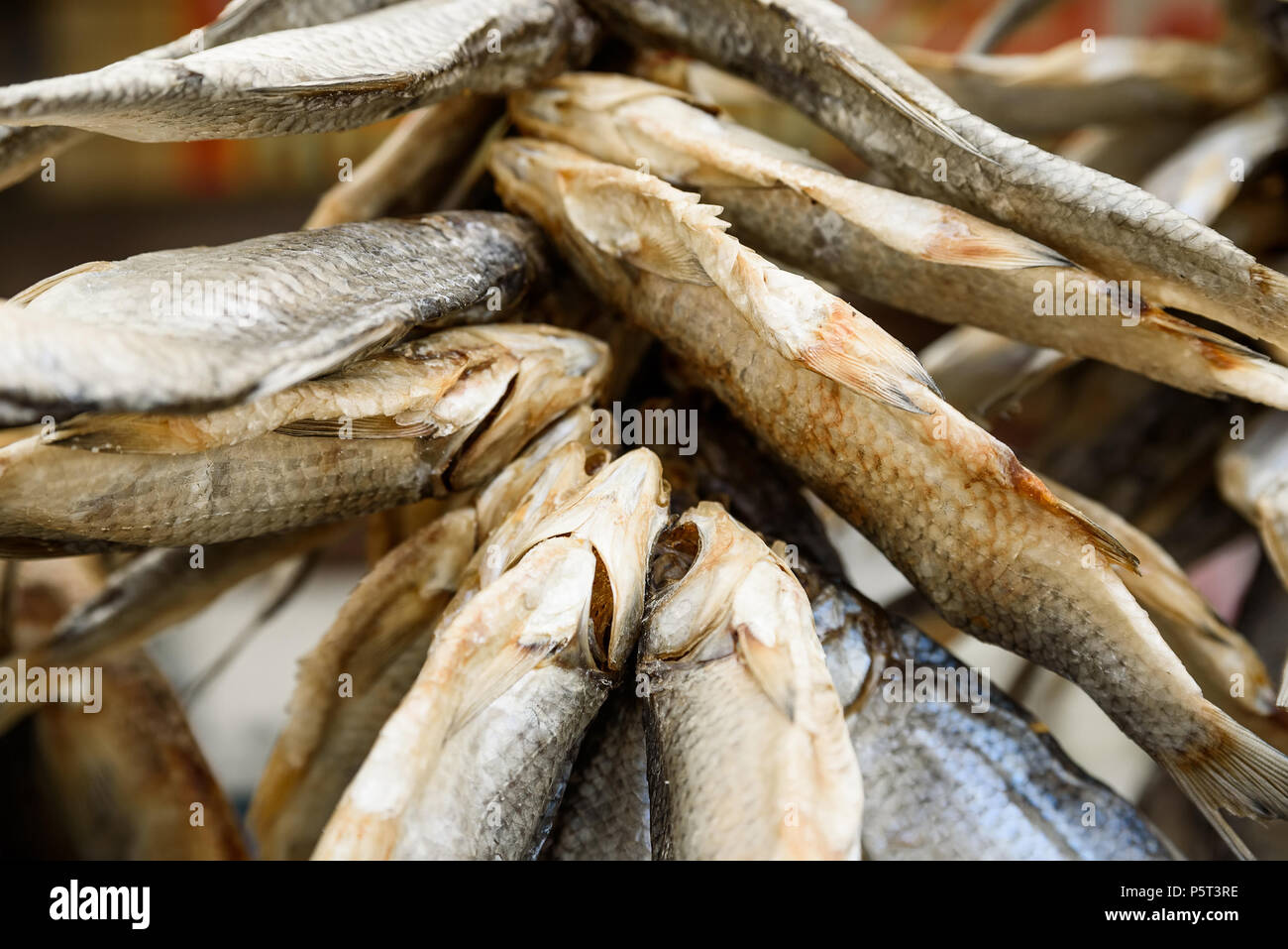 Dried fish close Stock Photo - Alamy