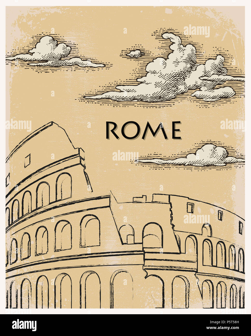 Rome Vintage Poster Travel Stock Photo - Alamy