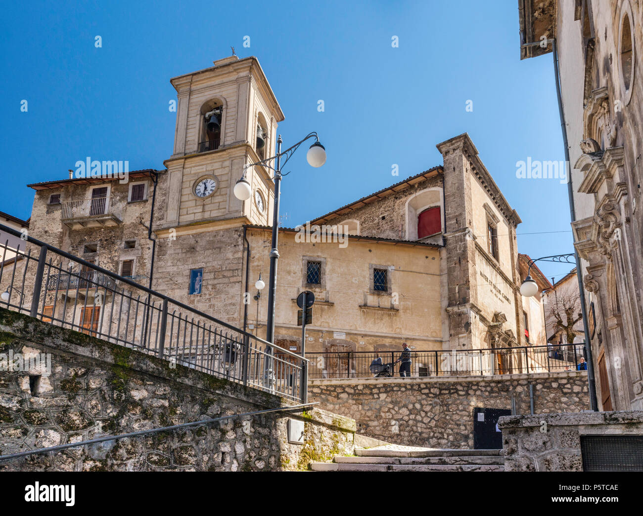 Chiesa San Rocco, medieval church in hill town of Scanno, Abruzzi ...