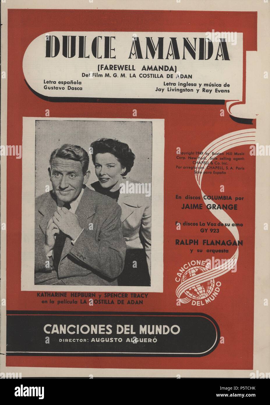 Partitura musical y cancionero. Dulce Amanda, banda sonora de la ...