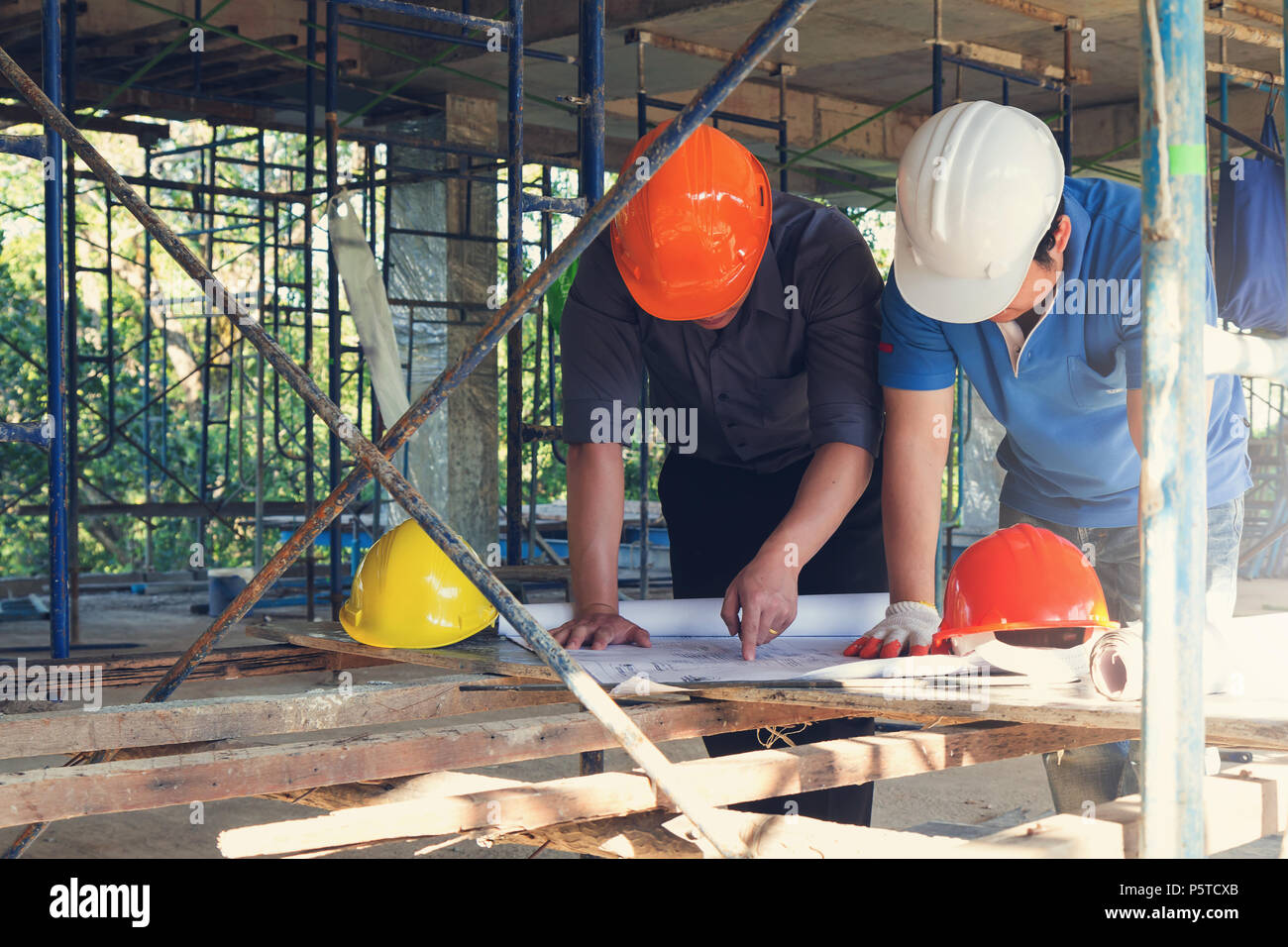 Construction concepts, Engineer and Architect working at Construction ...