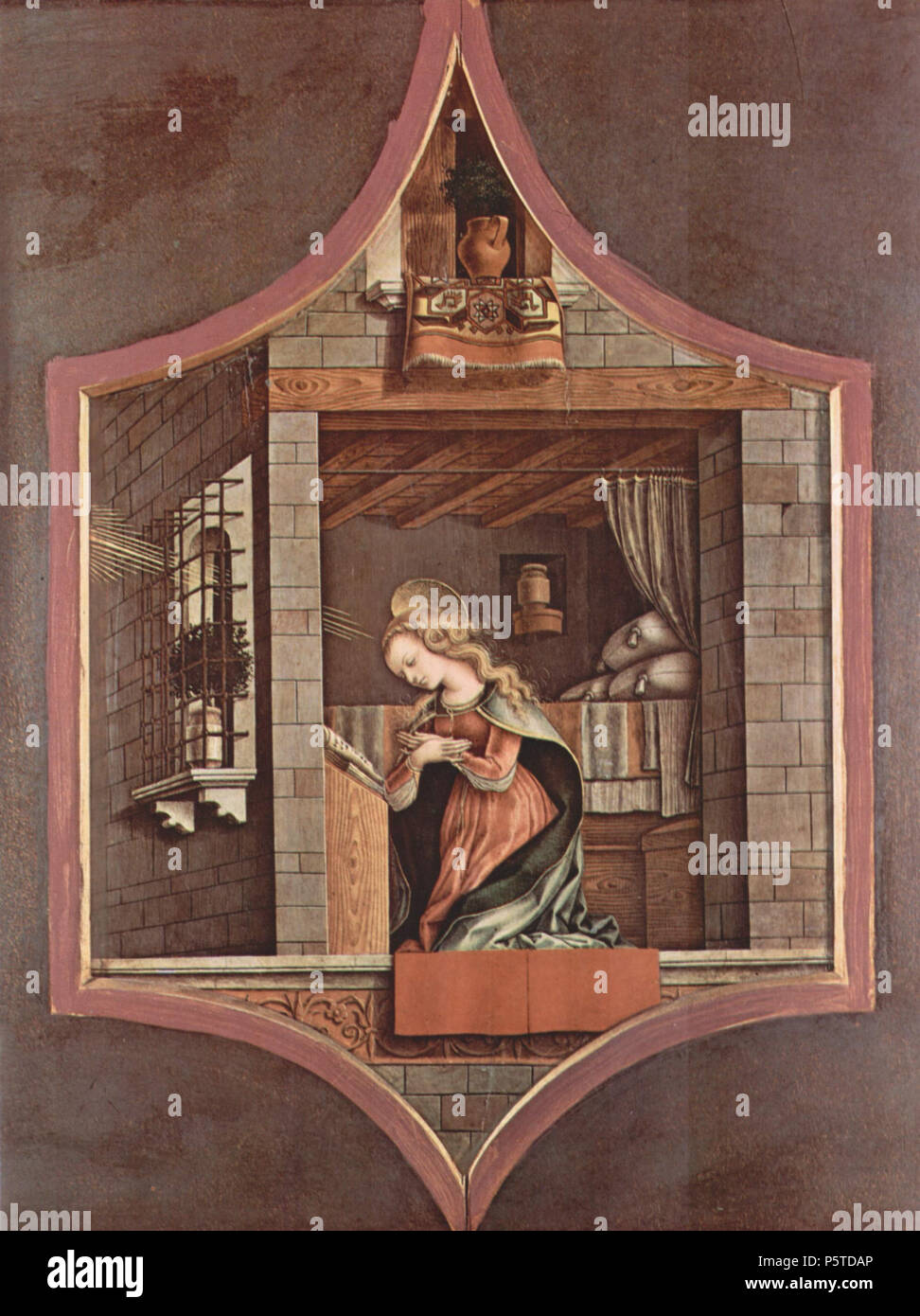 Deutsch: Altartriptychon, rechter Aufsatz: Jungfrau der Verkündigung 1482. N/A 274 Carlo ...