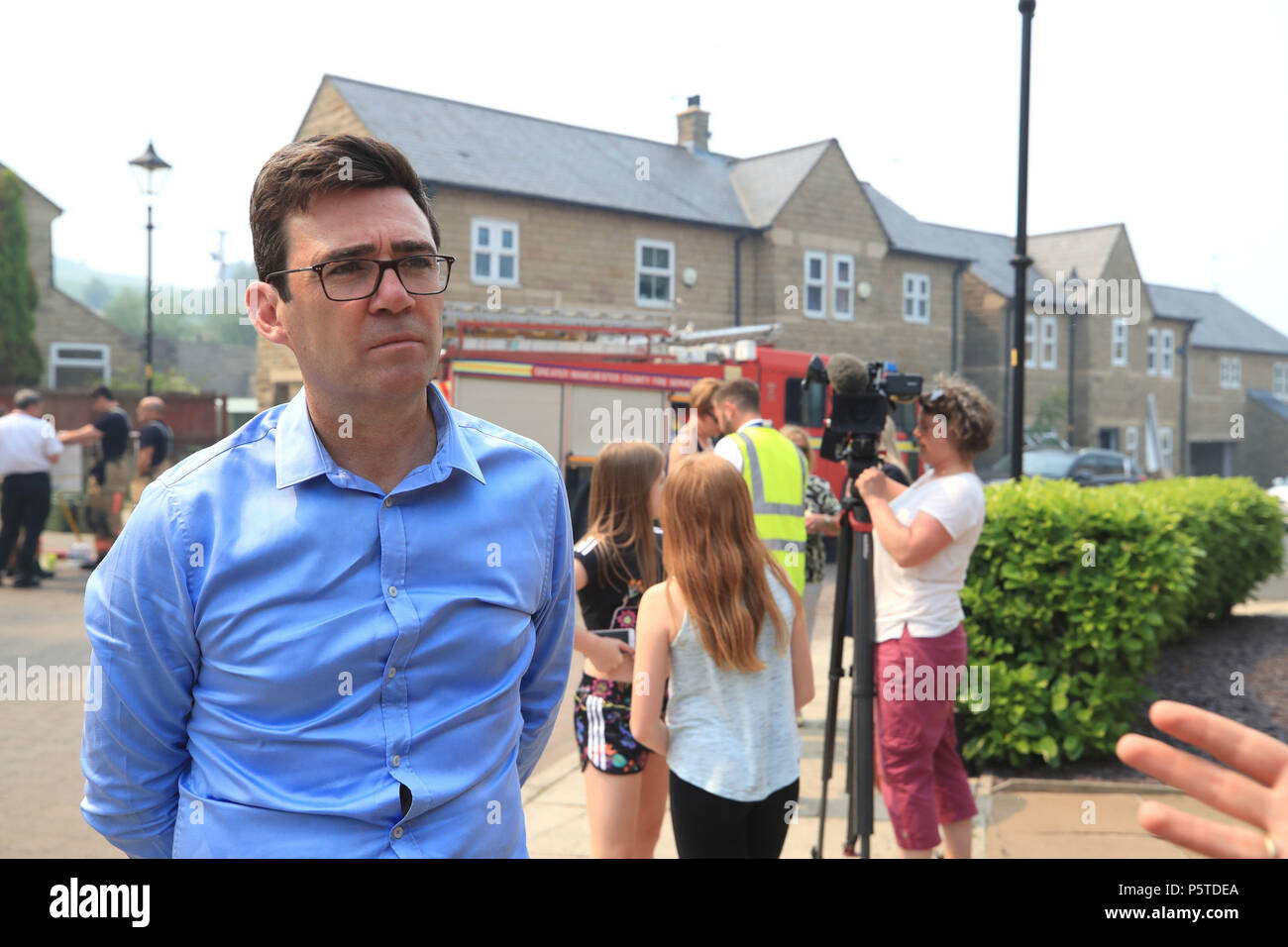 Mayor of greater manchester andy burnham speaks to the media hi-res ...