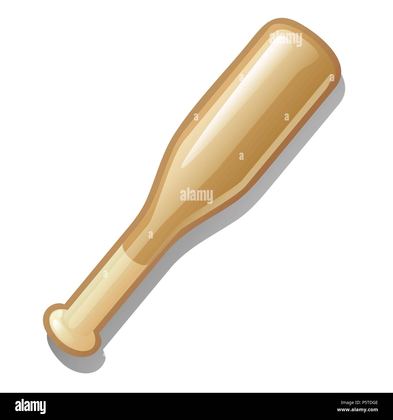 Single baseball bat isolated on white background. Vector cartoon close ...