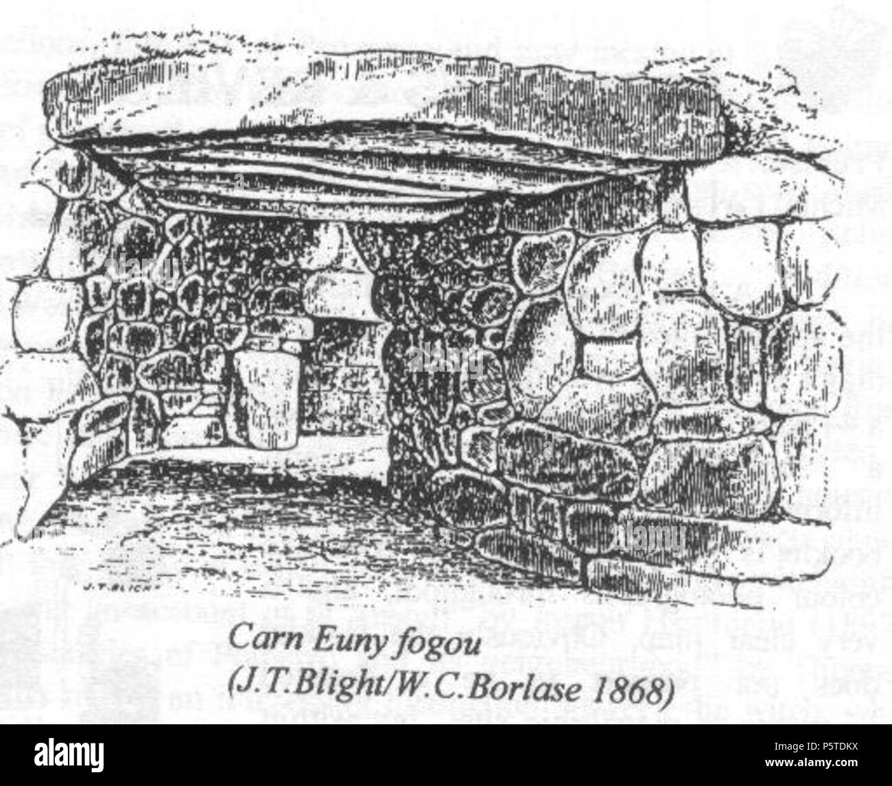 N/A. English: The Carn Euny Fogou from an 1868 drawing by J.T.Blight ...