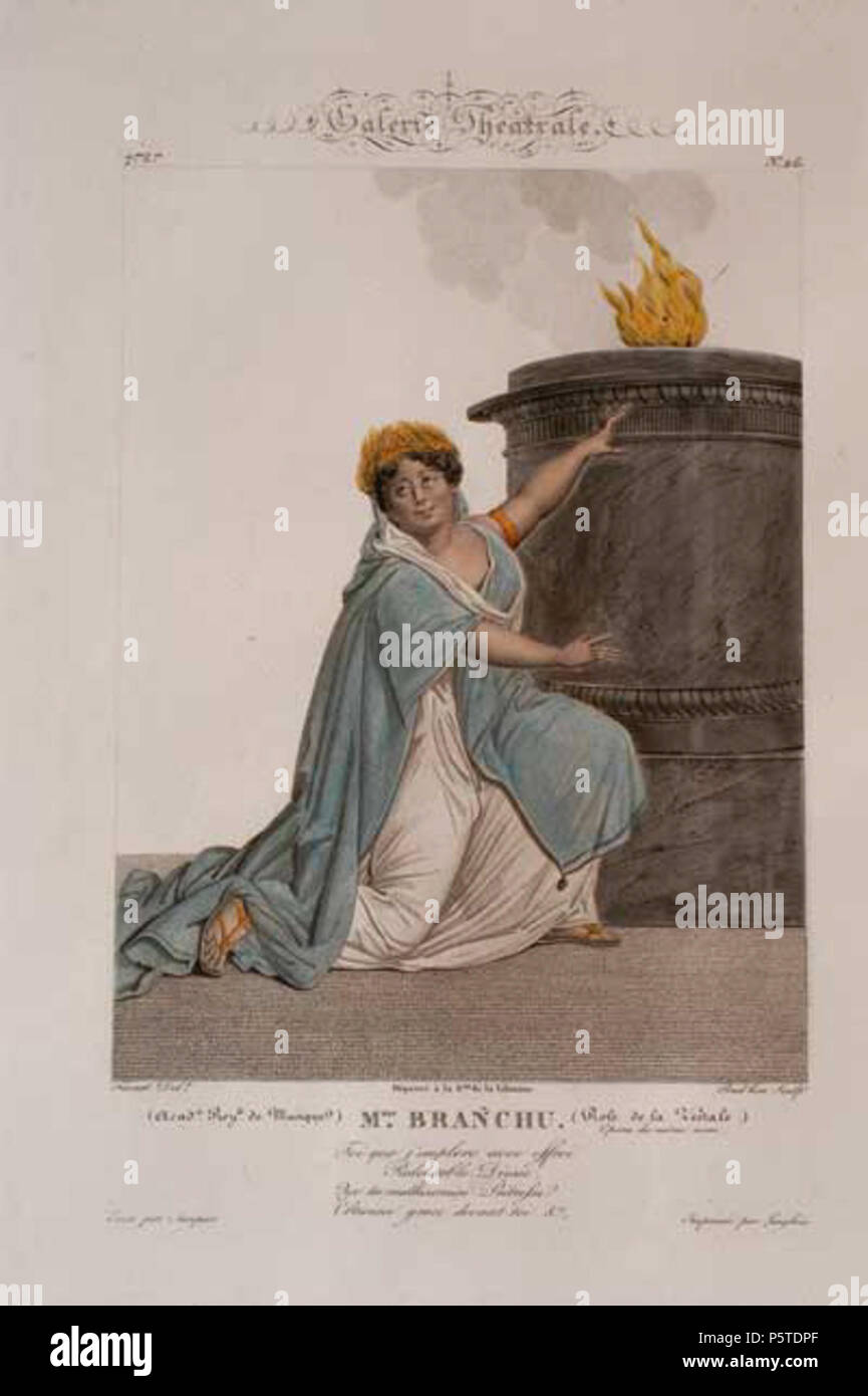 N/A. French opera singer Caroline Branchu (1780-1850) as Julia in 'La ...