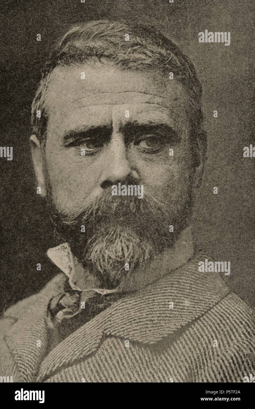 Antonio Cortina (1841-1890). Spanish painter. Engraving in The Iberian ...