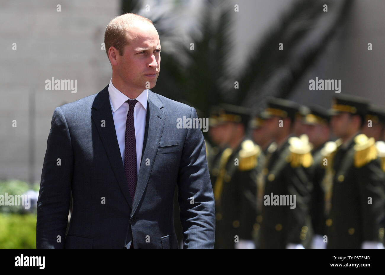 The Duke of Cambridge arrives for a meeting with Palestinian Authority ...