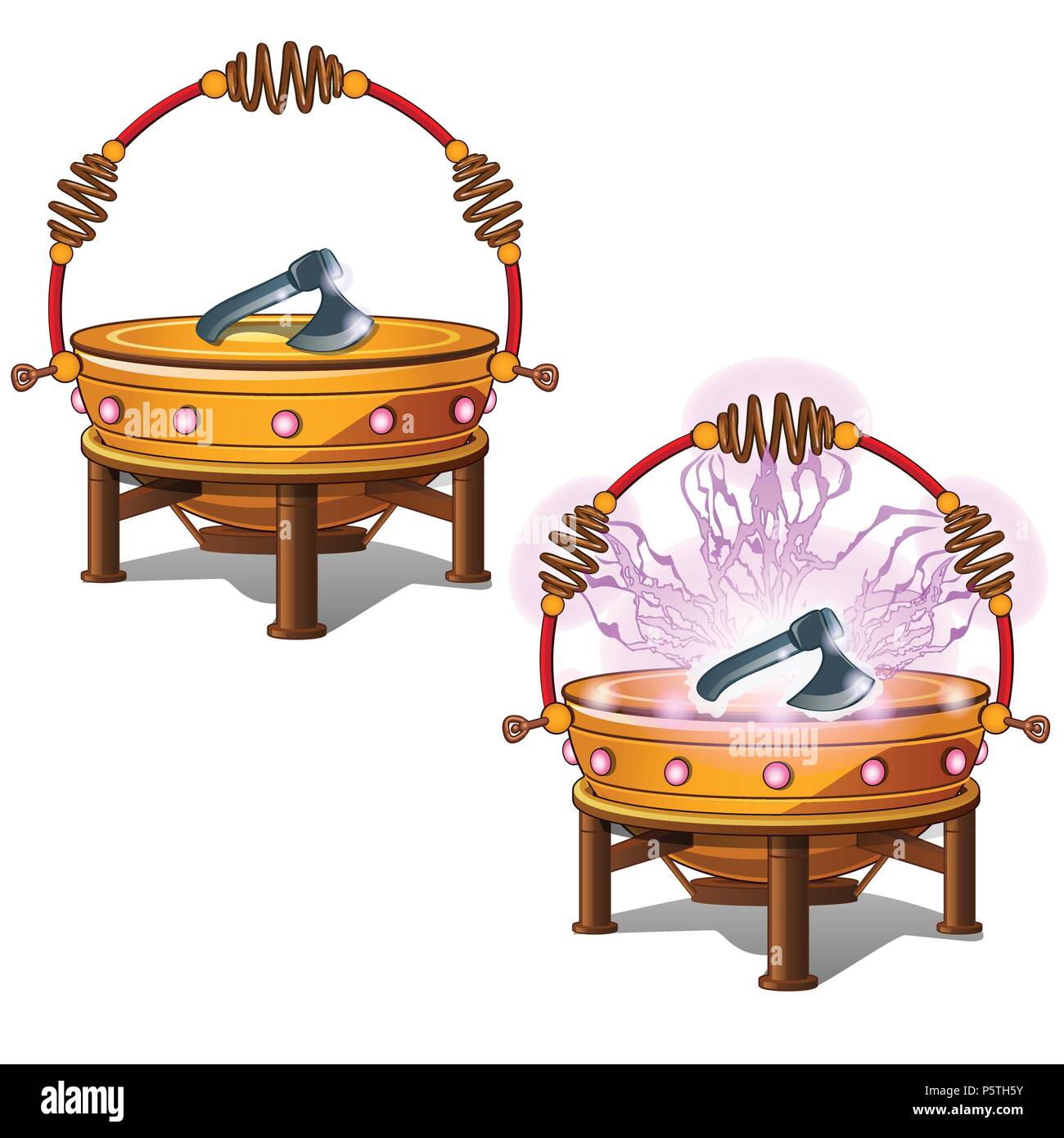 Table with simulated lightning isolated on white background. Vector ...