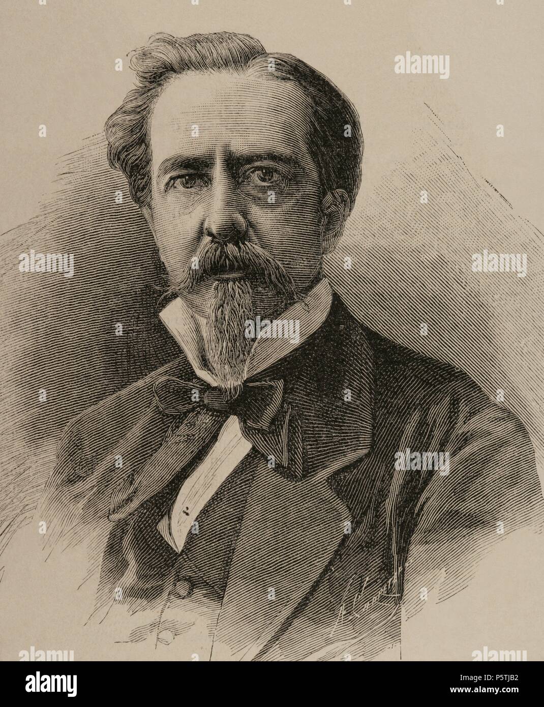 Federico Hoppe (1826-/). Functionary and politician. Engraving by A ...