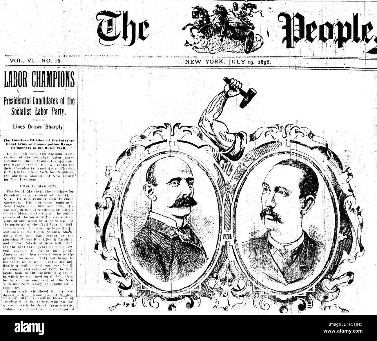 N/A. English: Front page of The People, 19 uly 1896 . 19 July 1896 ...