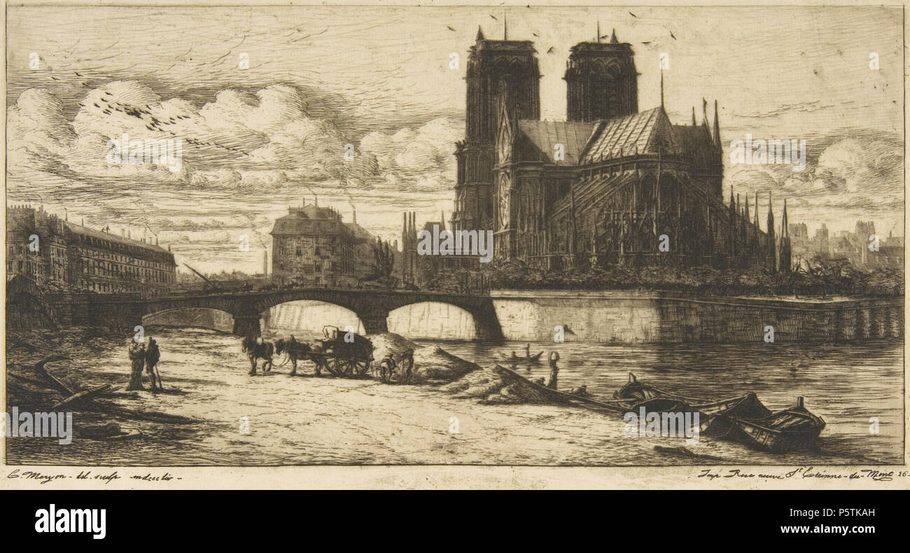 The Apse of Notre-Dame, Paris 1854. N/A 328 Charles Meryon, The Apse of ...