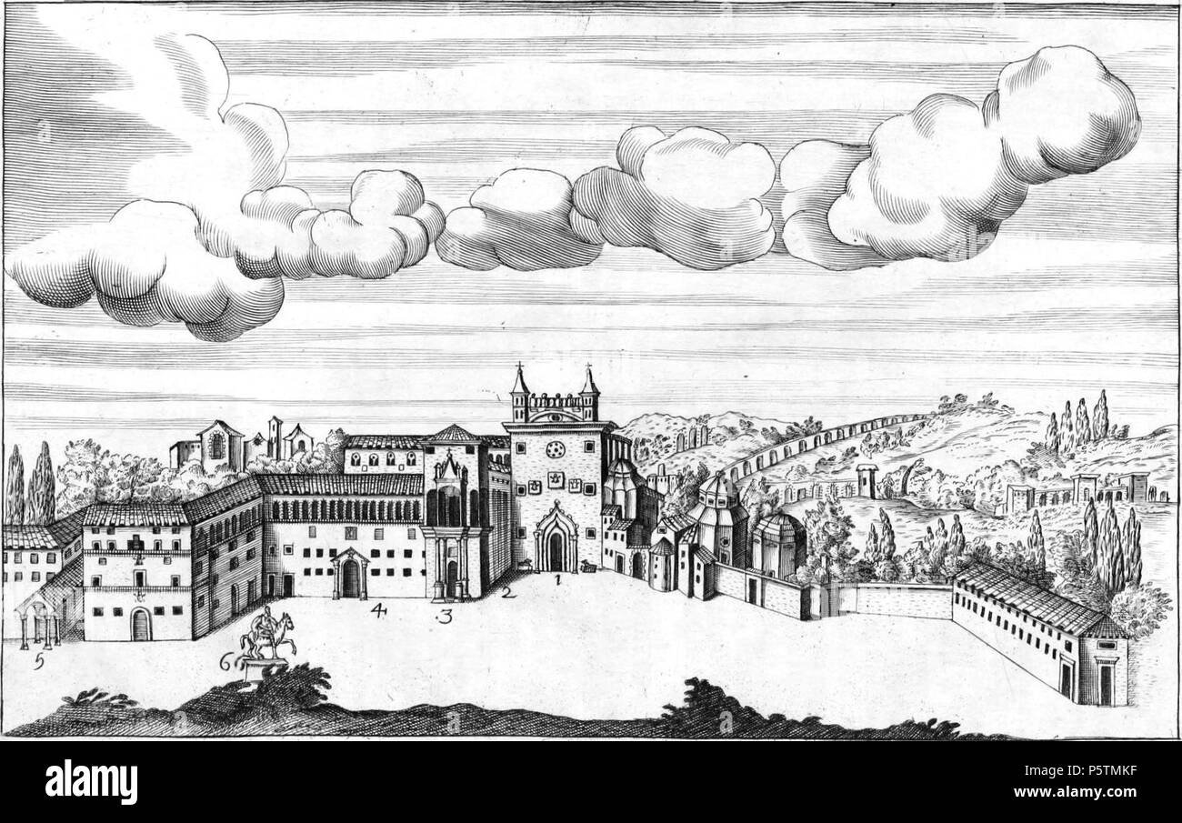 N/A. English: Drawing of the Lateran Palace and basilica during ...
