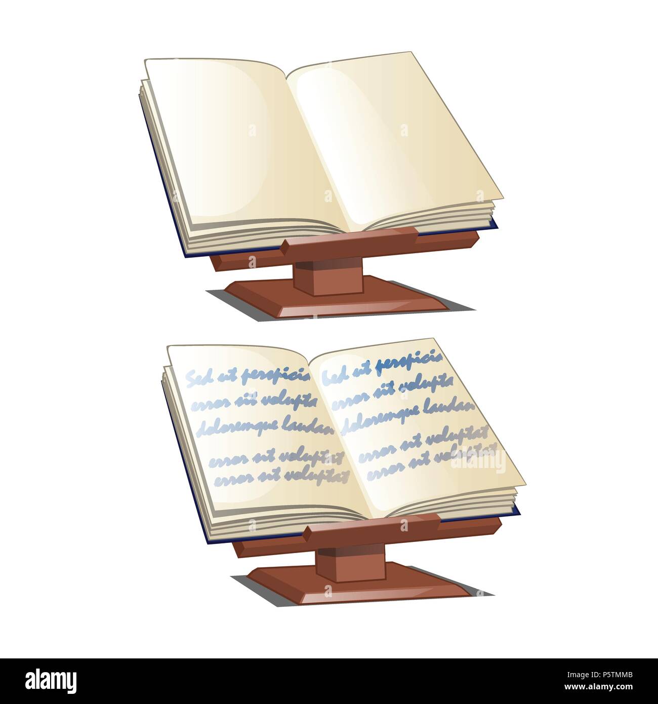 Bookends. School stand for books isolated on white background. Vector ...