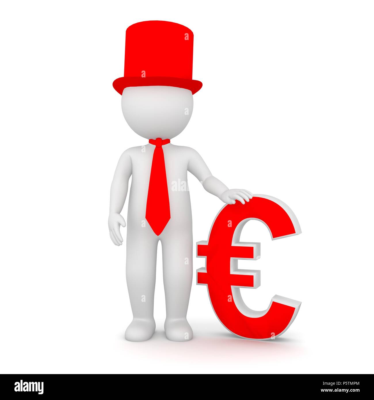 3D Rendering of a man holding an Euro symbol Stock Photo - Alamy