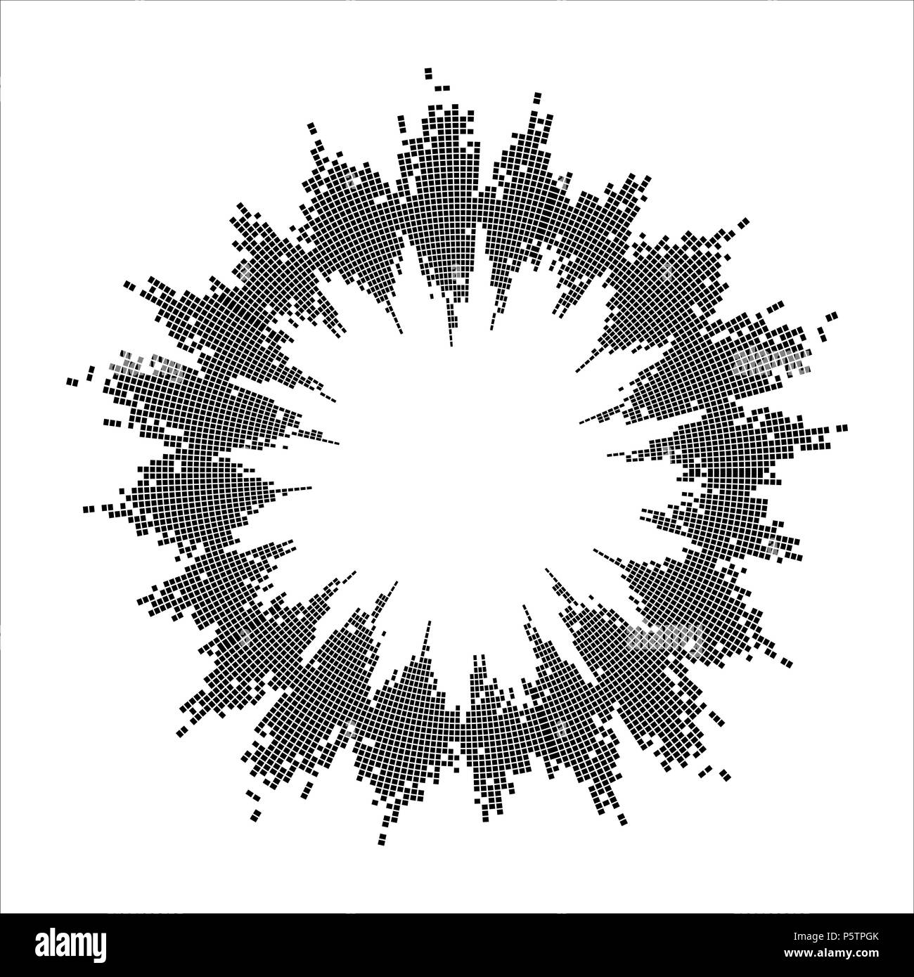 round sound wave effect isolated on white background Stock Vector Image ...