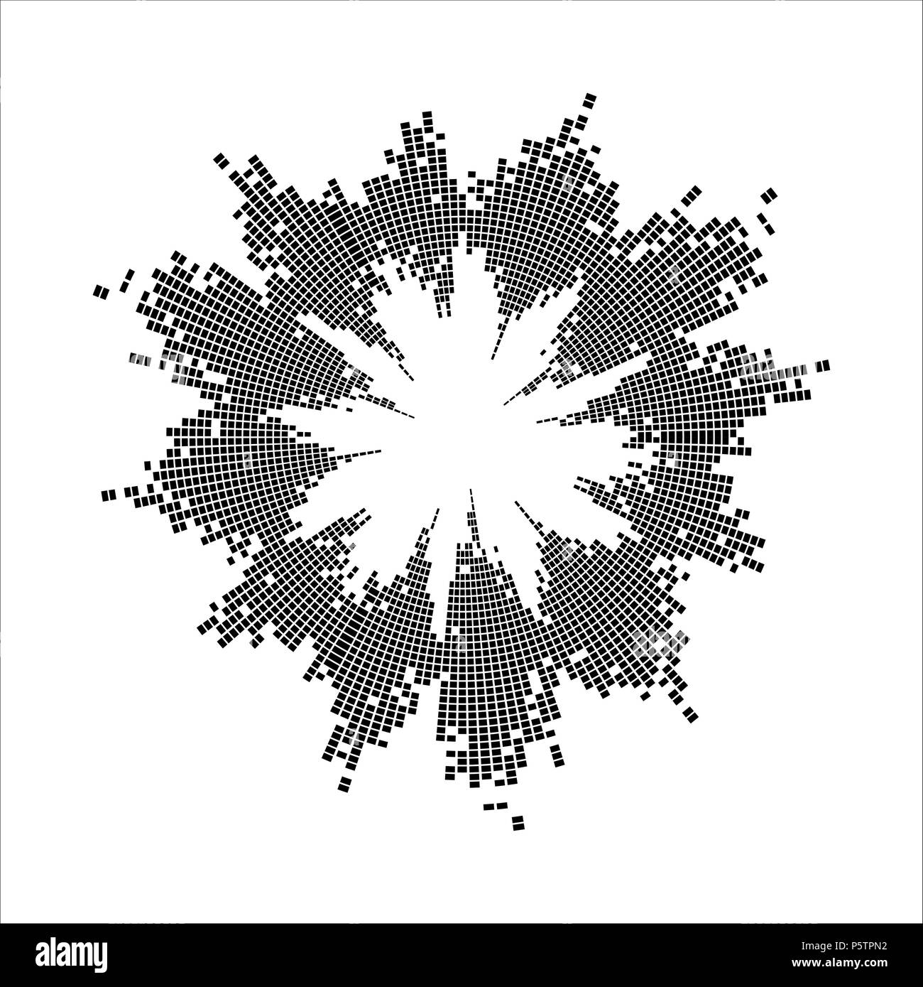 round sound wave effect isolated on white background Stock Vector Image ...