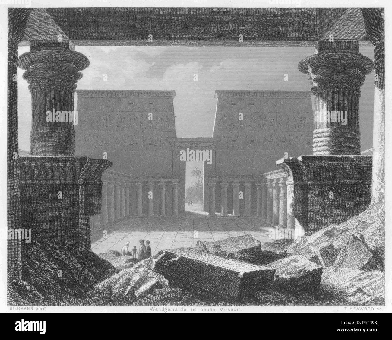 N/A. German painter N/A 437 Der Vorhof des Tempels von Edfu - Heawood ...
