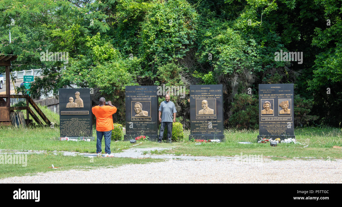 Monuments to civil rights leaders invloved in the March from Selmas to ...