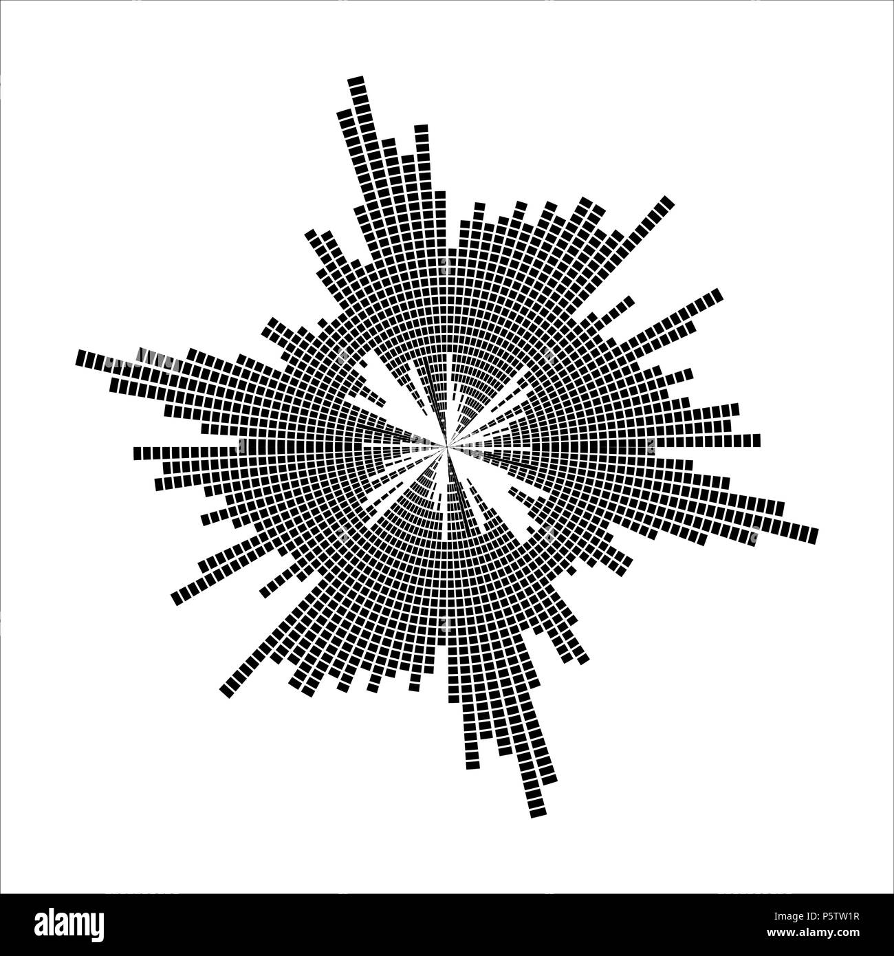round sound wave effect isolated on white background Stock Vector Image ...