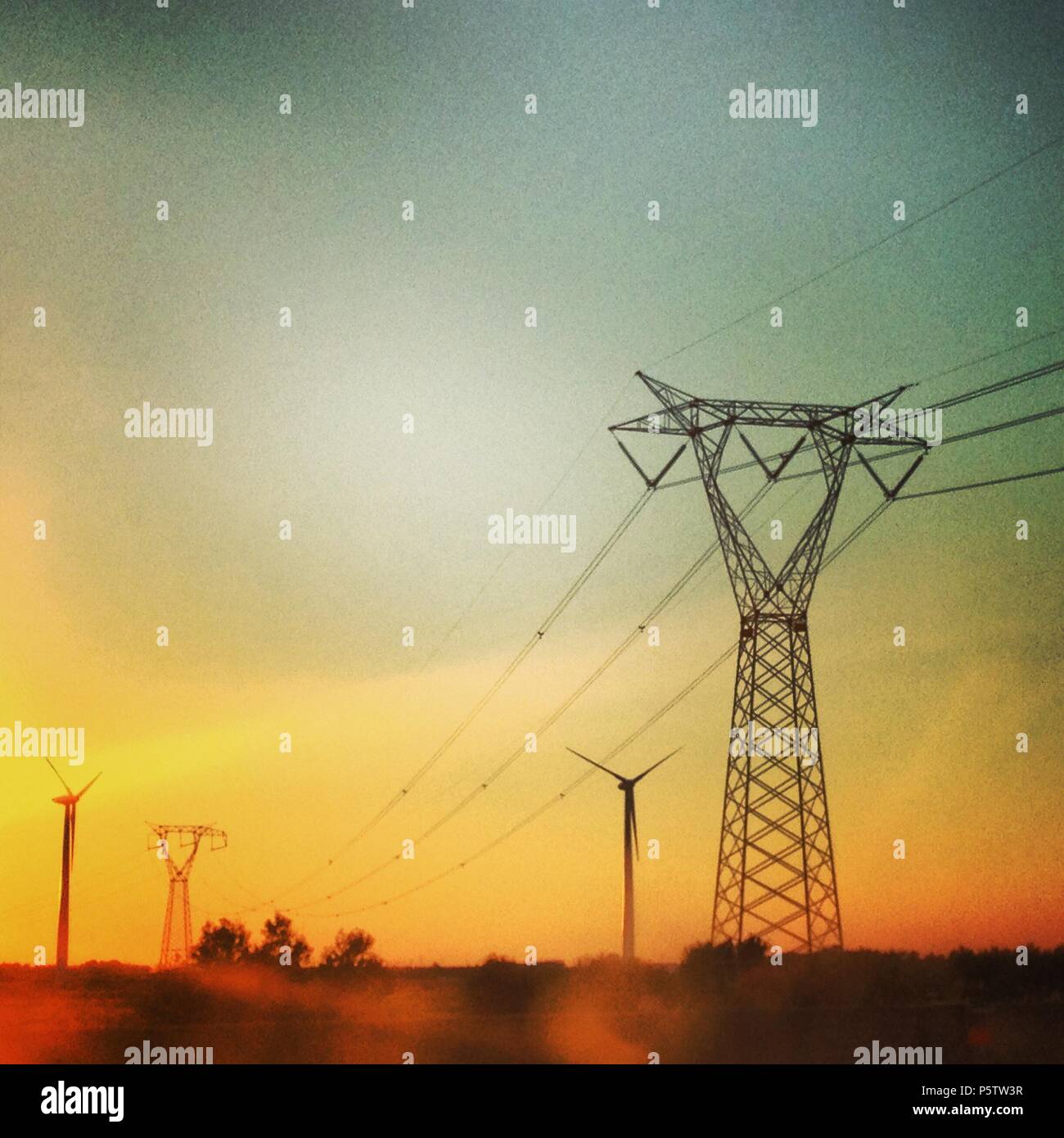 Pylons and electricity power cables in Italian countryside Photo © Anna ...