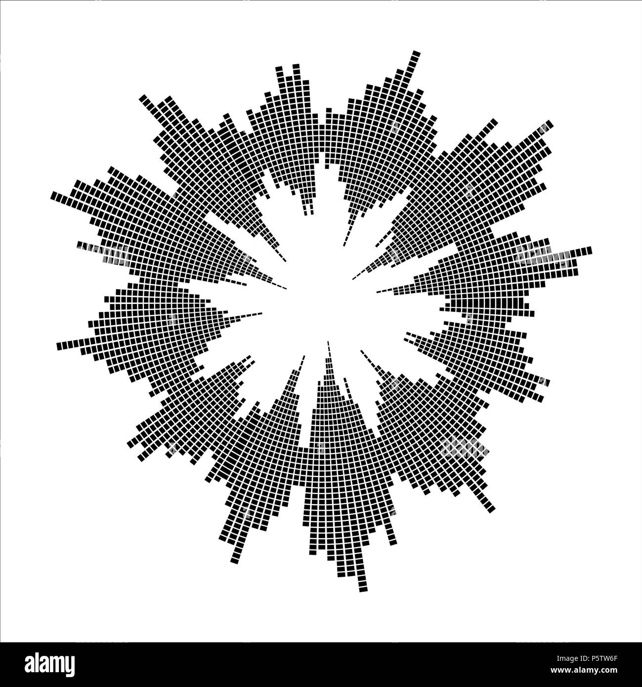 round sound wave effect isolated on white background Stock Vector Image ...